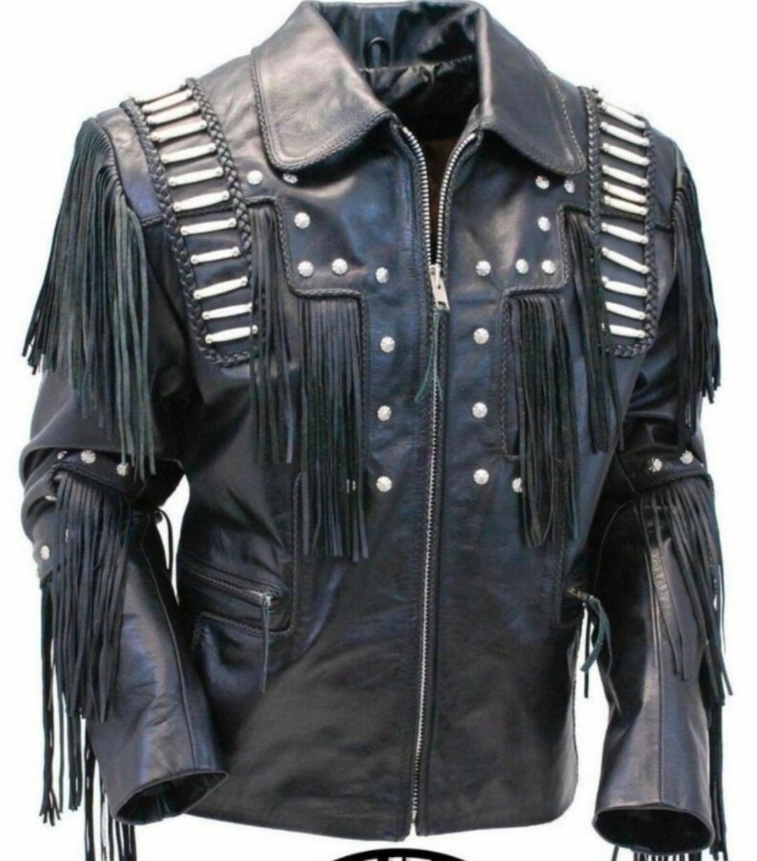 Men's Traditional Western Cowboy Leather Jacket Coat With - Etsy