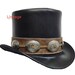 Leather Top Hat Rocker Style Conchos Band Black Color Handmade With 100 ...