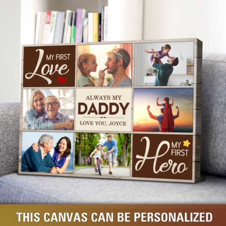 Personalized Canvas | Happy Fathers Day | Custom Photo | Canvas Print ...