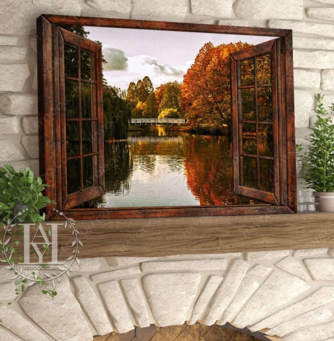 Canvas Prints | Forest Wall Art | Faux Window Canvas | Nature Canvas ...
