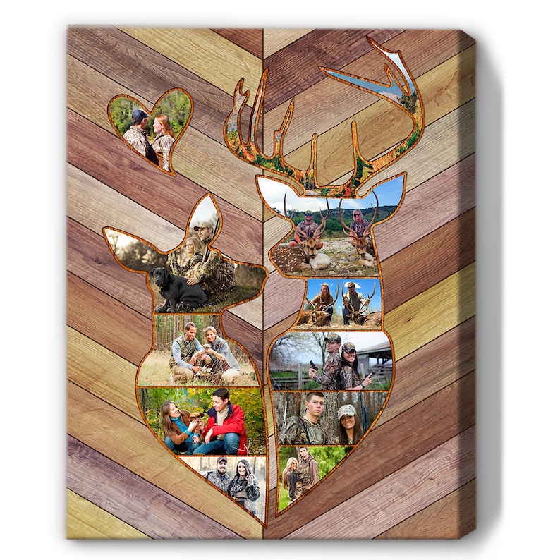 Personalized Deer Hunting Custom Couples Collage Canvas - Etsy