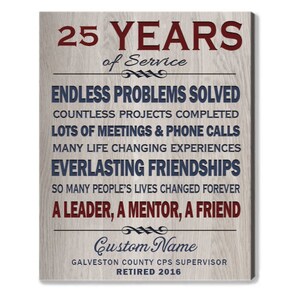 Personalized Retirement Gift, Work Anniversary Gifts by Year ...