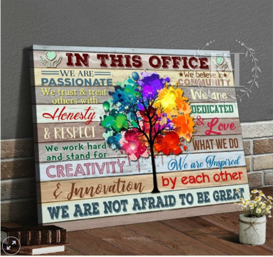 Best Office Decor Idea With Teamwork Motivation Canvas in This Office ...