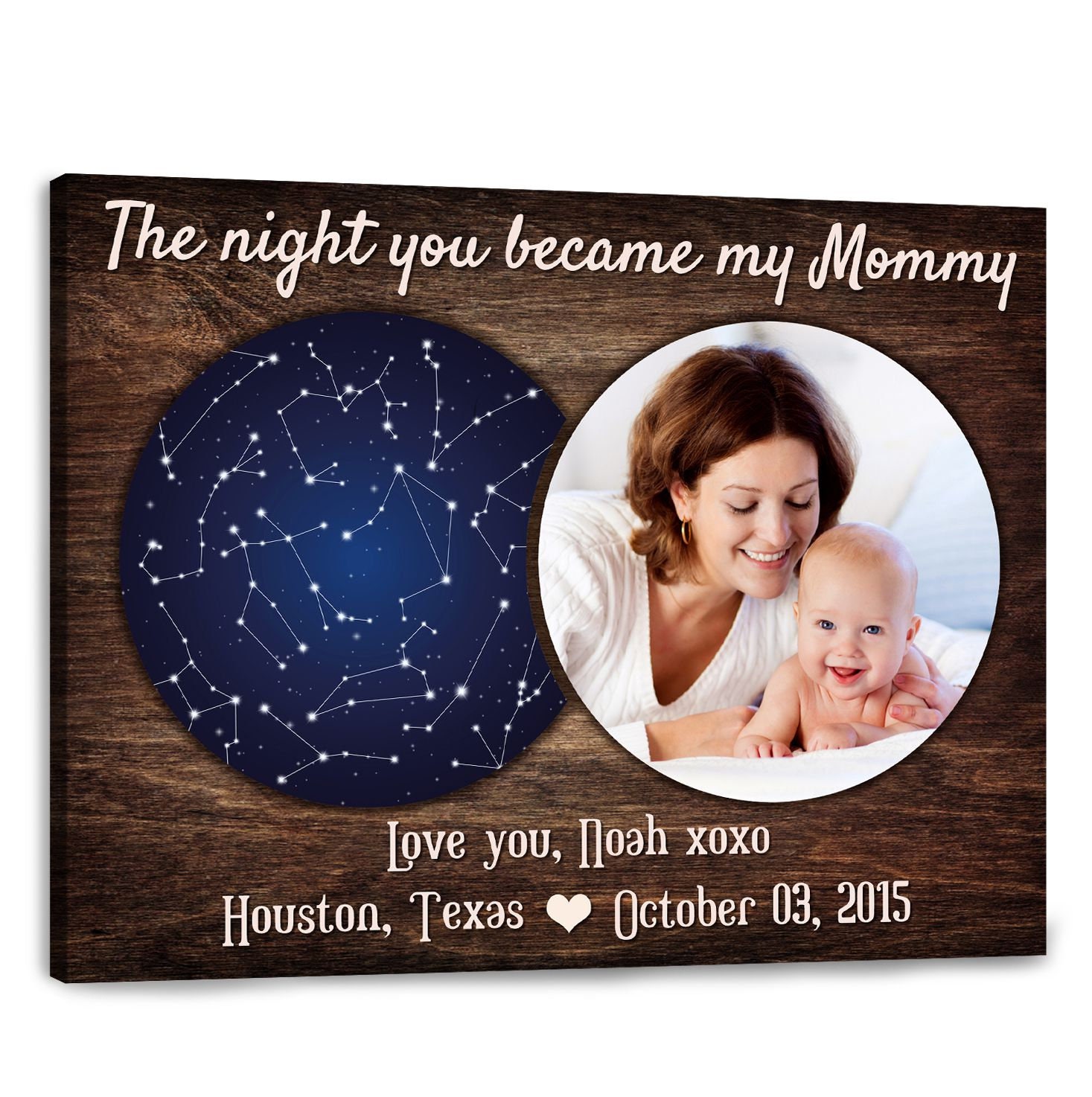 Mom Gift Star Map on Canvas Custom Star Map Mom Custom - Etsy