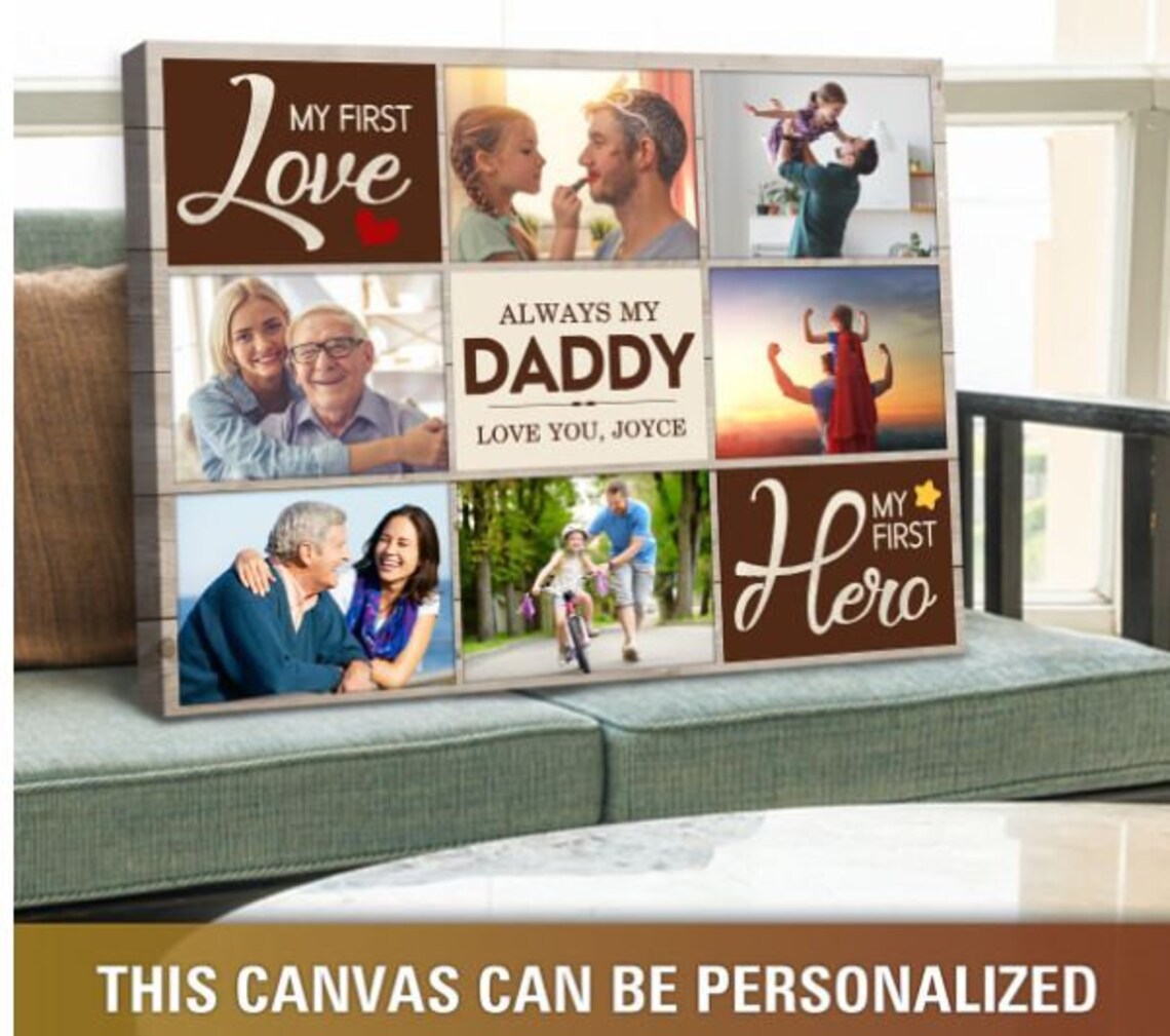 Personalized Canvas | Happy Fathers Day | Custom Photo | Canvas Print ...