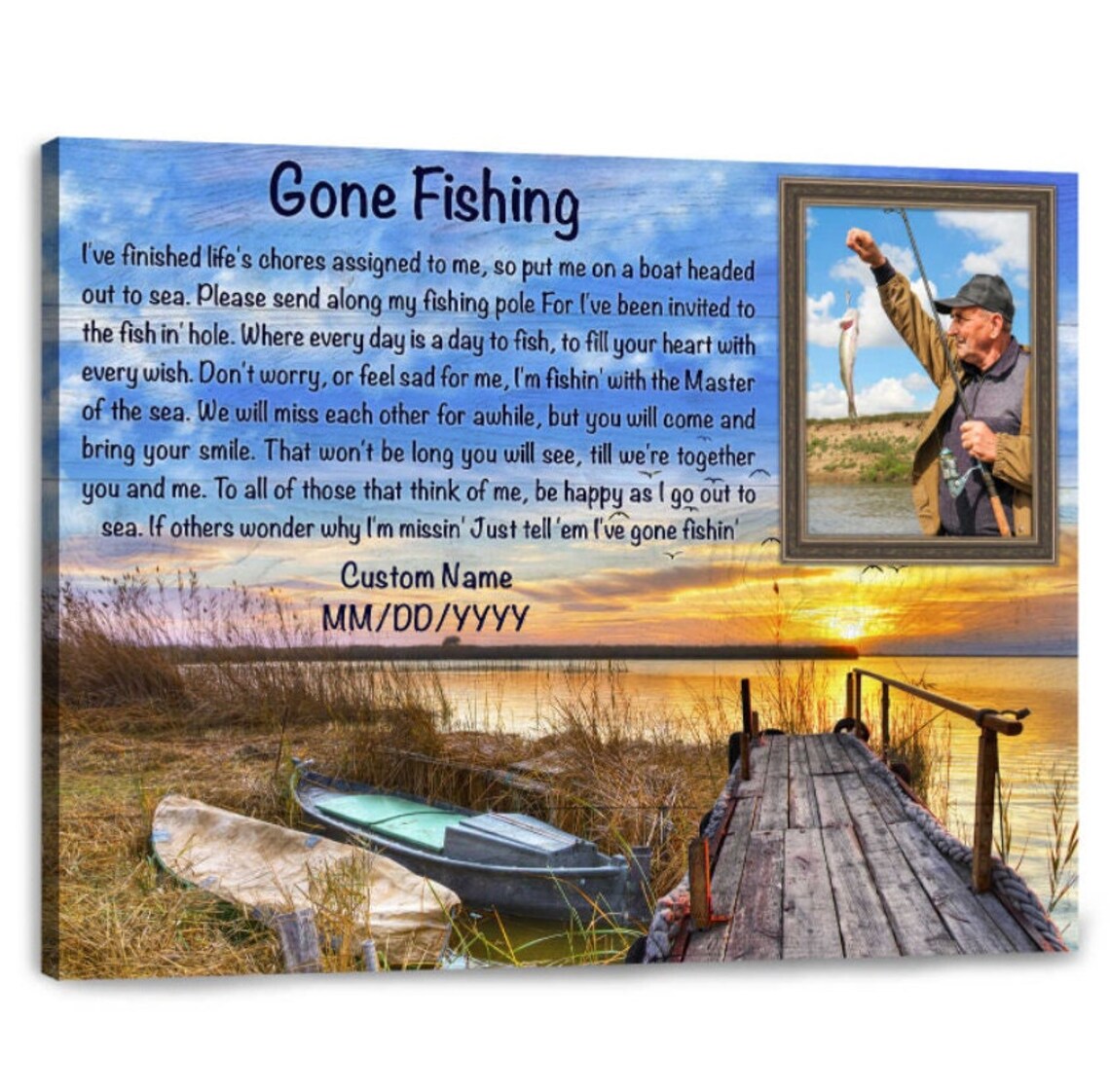 Fishing Memorial Personalized Gift Custom Couple Gift - Etsy
