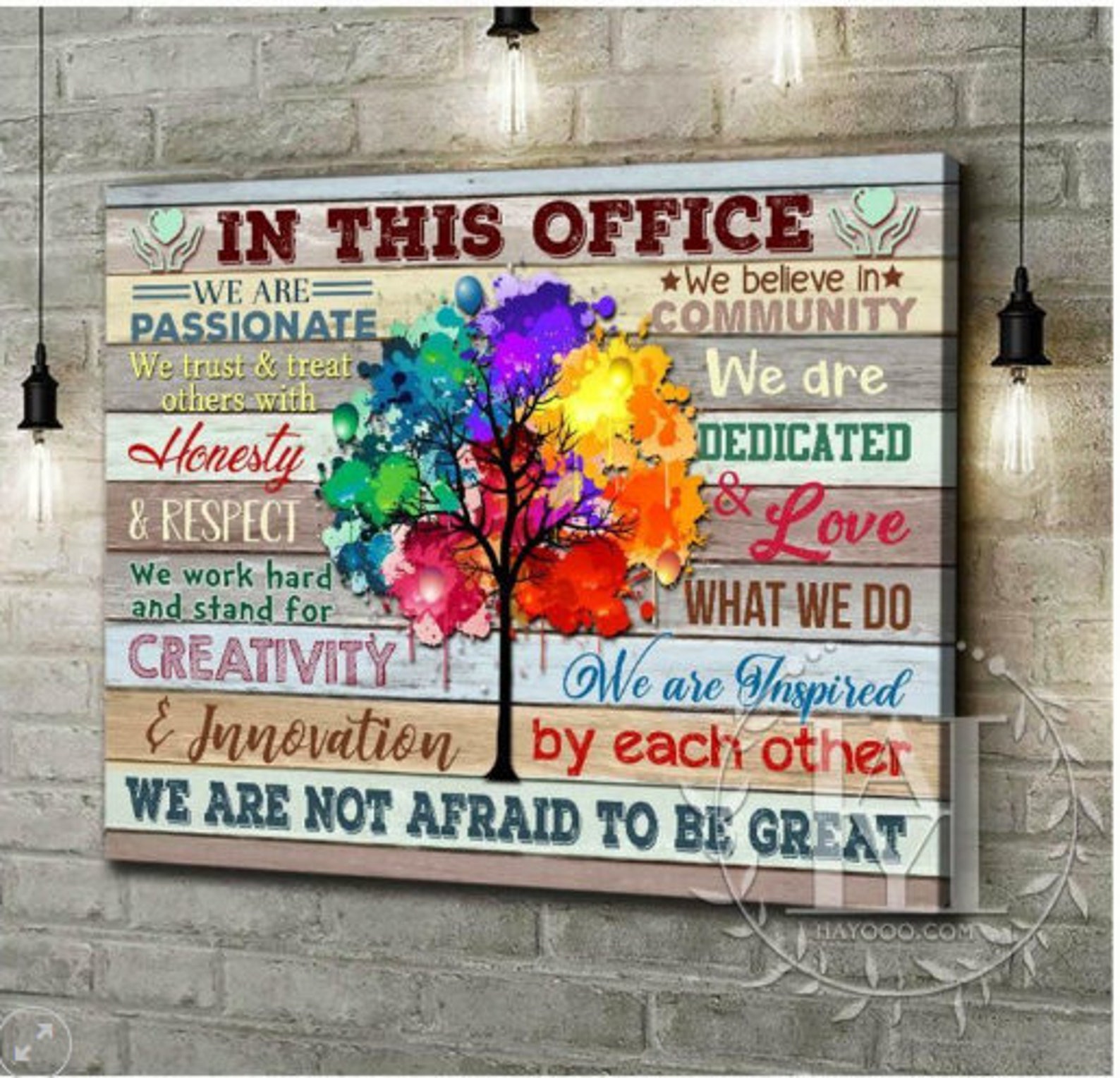 Best Office Decor Idea With Teamwork Motivation Canvas in This Office ...