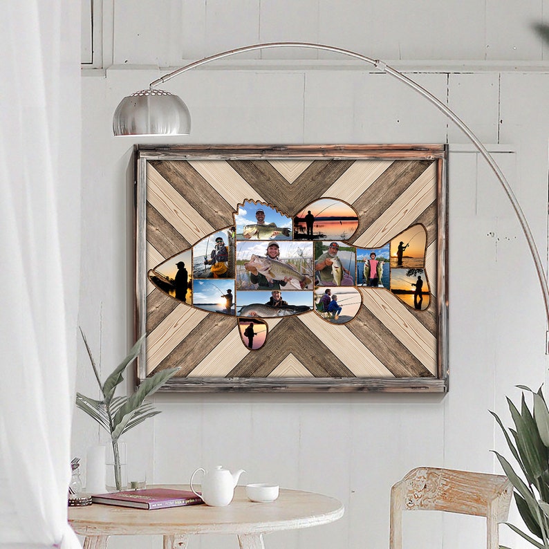 Custom Bass Fish Shape Wall Art Custom Fishing Collage - Etsy