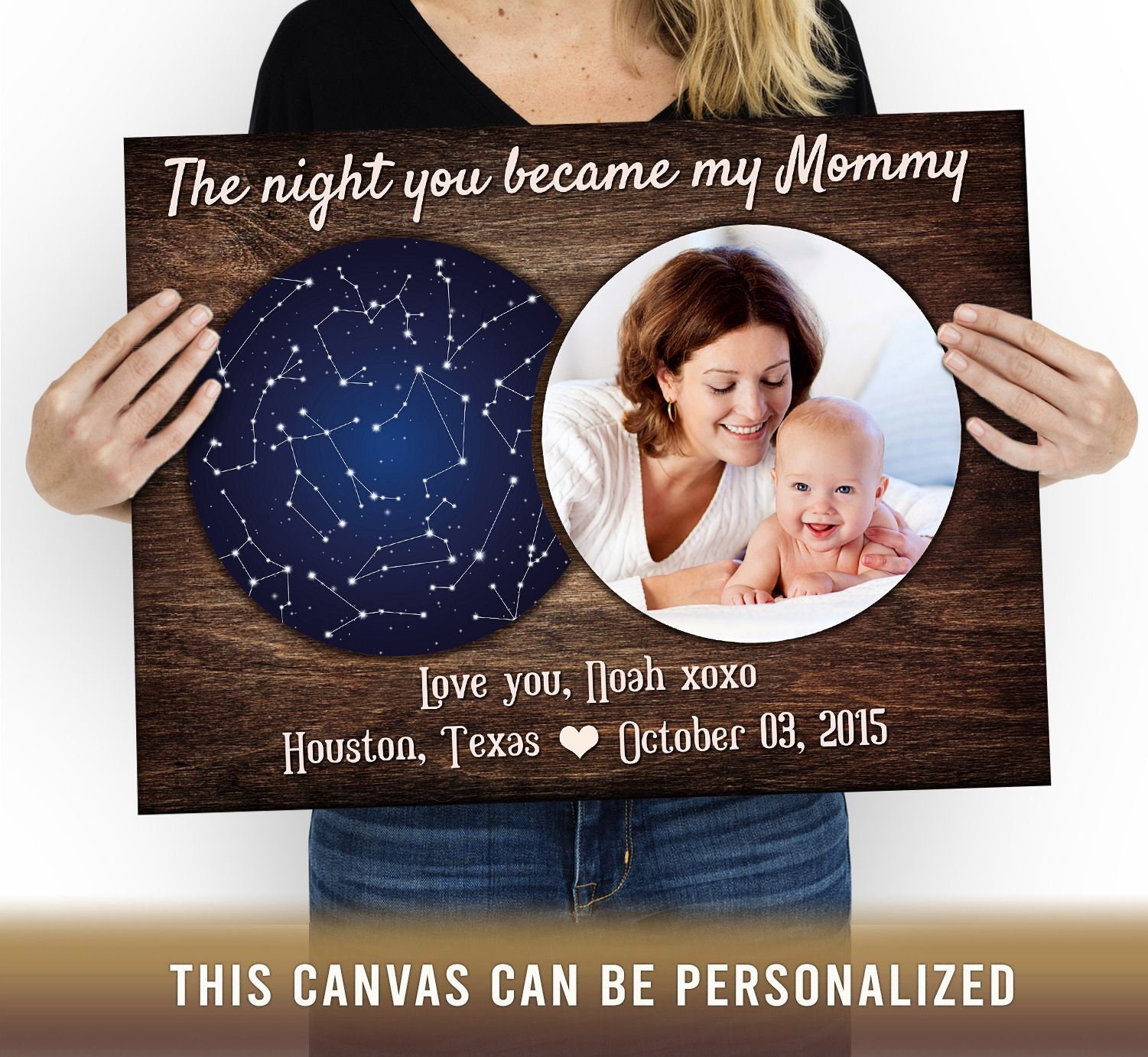 Mom Gift | Star Map on Canvas | Custom Star Map Mom | Custom Night Sky ...