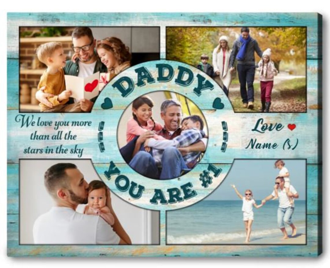 Personalized Canvas | Happy Fathers Day | Custom Photo| Canvas Print ...