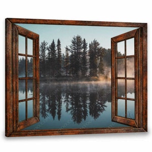 Forest Wall Art | Foggy Forest Print | Canvas Print| Rustic Home Decor ...