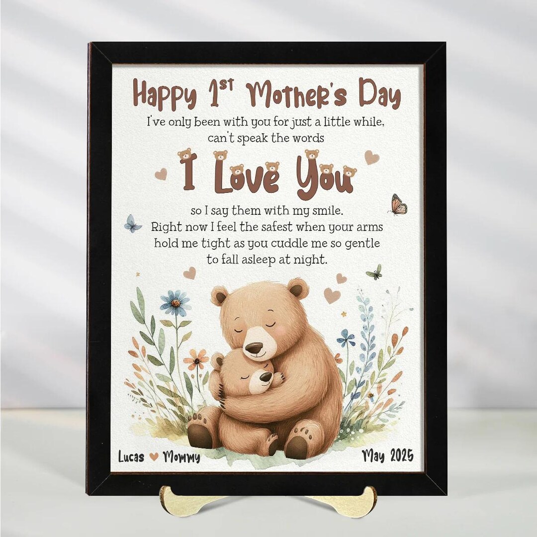 Personalized First Mother's Day Gifts for New Mom 2-layer Wood Stand ...