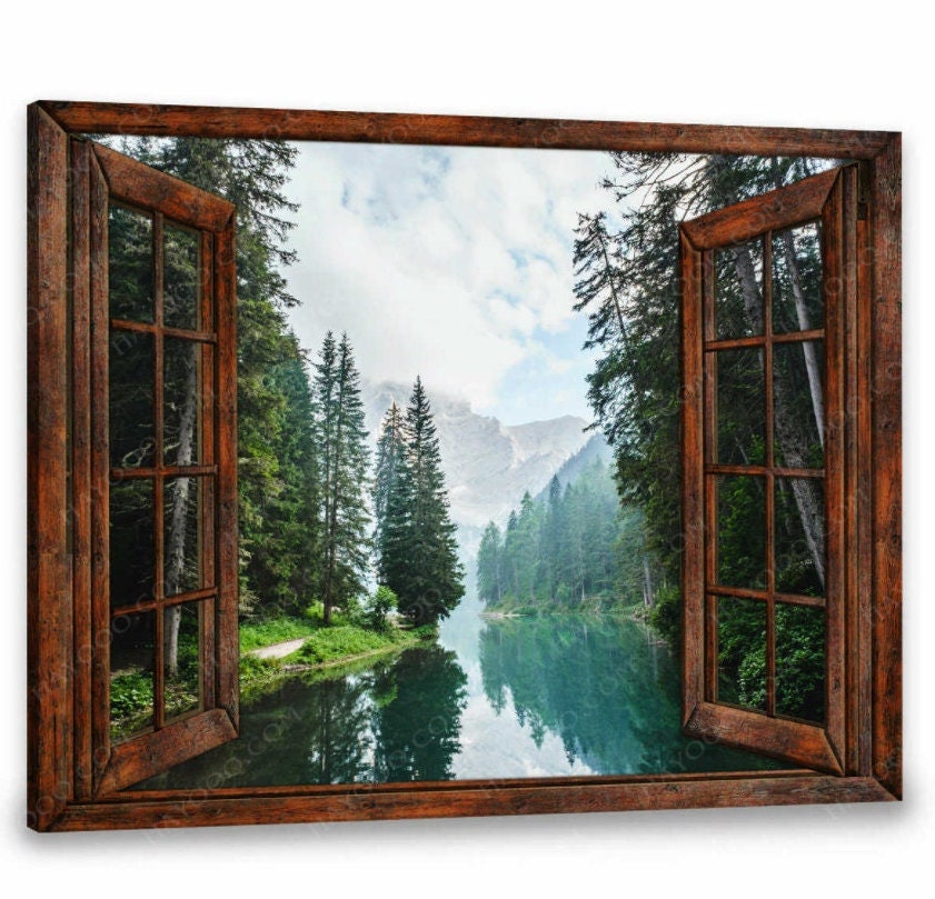 Canvas Painting Wall Art Home Decor Faux Window Canvas - Etsy