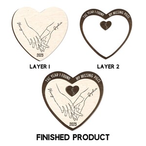 The Year I Found My Missing Piece – Personalized Names of Couple Wooden ...
