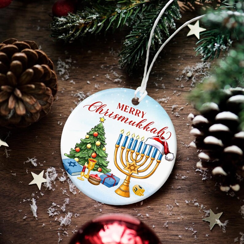 Happy Hanukkah Ornaments 2025 - Merry Chrismukkah Gift for Friends, Mom ...