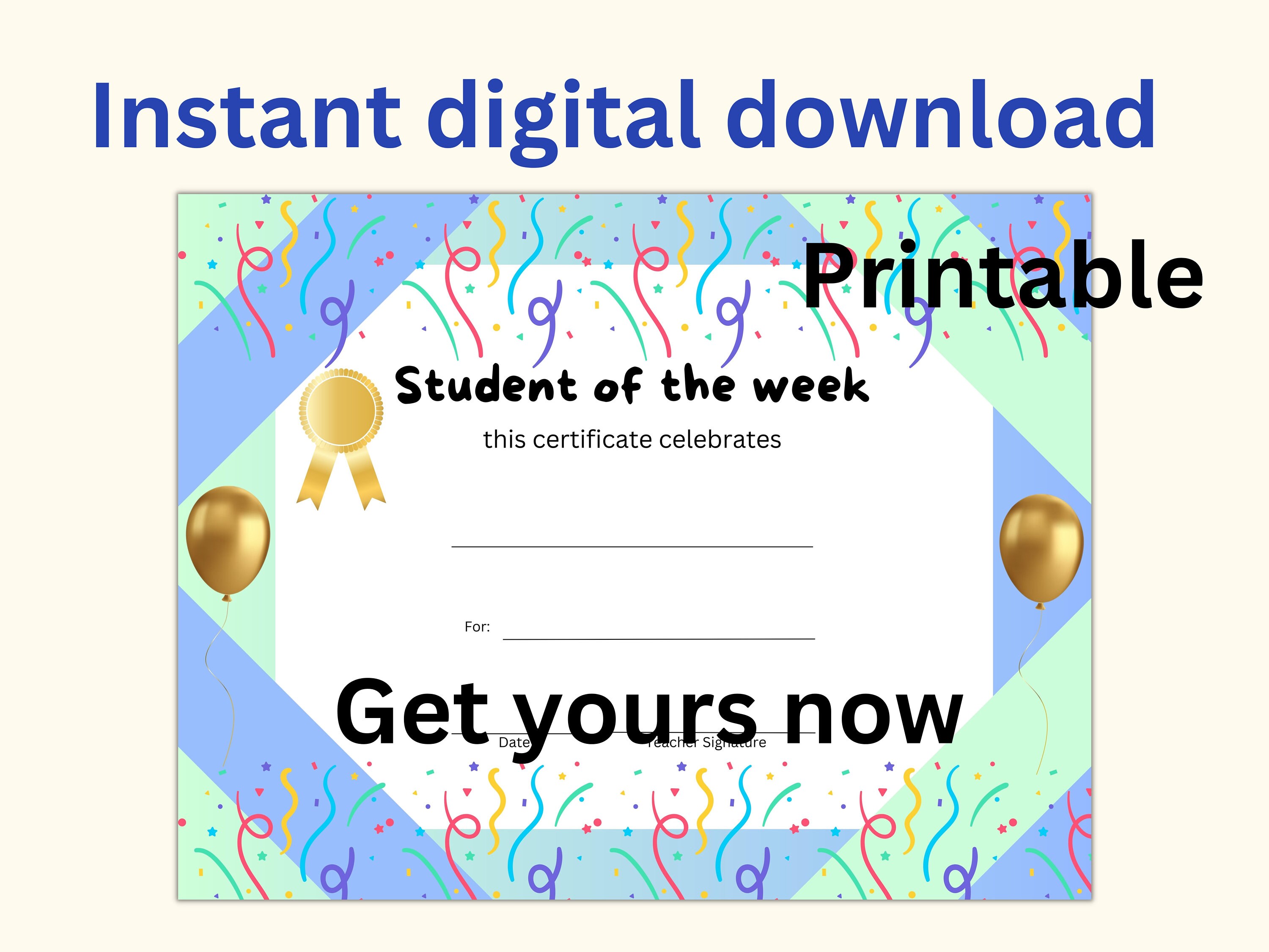 Student of the Week Certificate, Student Certificate, Kid of the Week ...