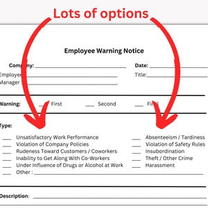 Employee Write up Form, Staff Write up Form, Write up Form, Workplace ...