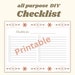 Checklist, DIY Checklist, All Purpose Checklist, Multiple Purpose ...