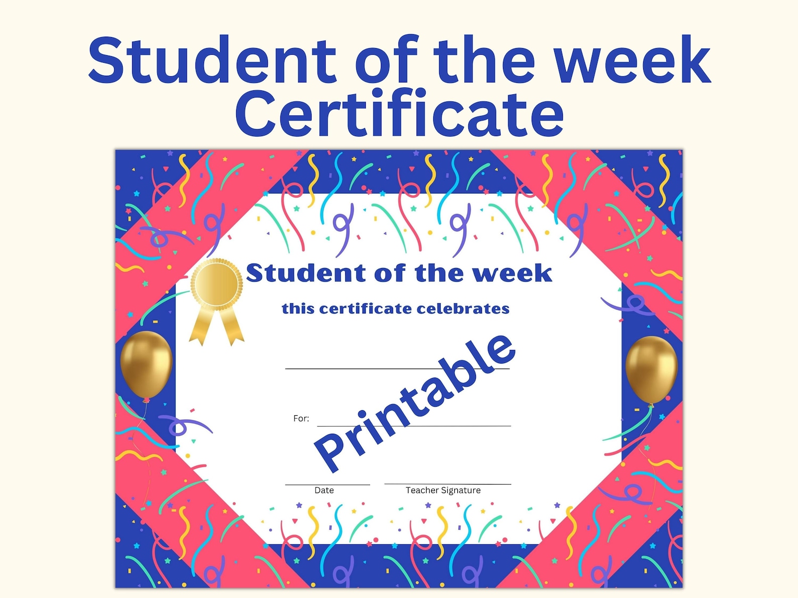 Student of the Week Certificate, Student Certificate, Kid of the Week ...