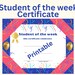 Student of the Week Certificate, Student Certificate, Kid of the Week ...