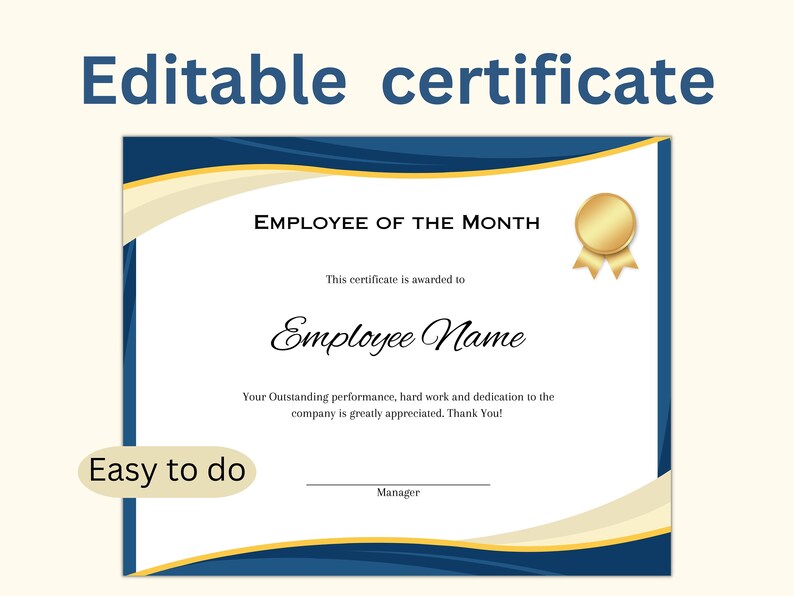 Employee of the Month Certificate Template, Employee of the Month ...