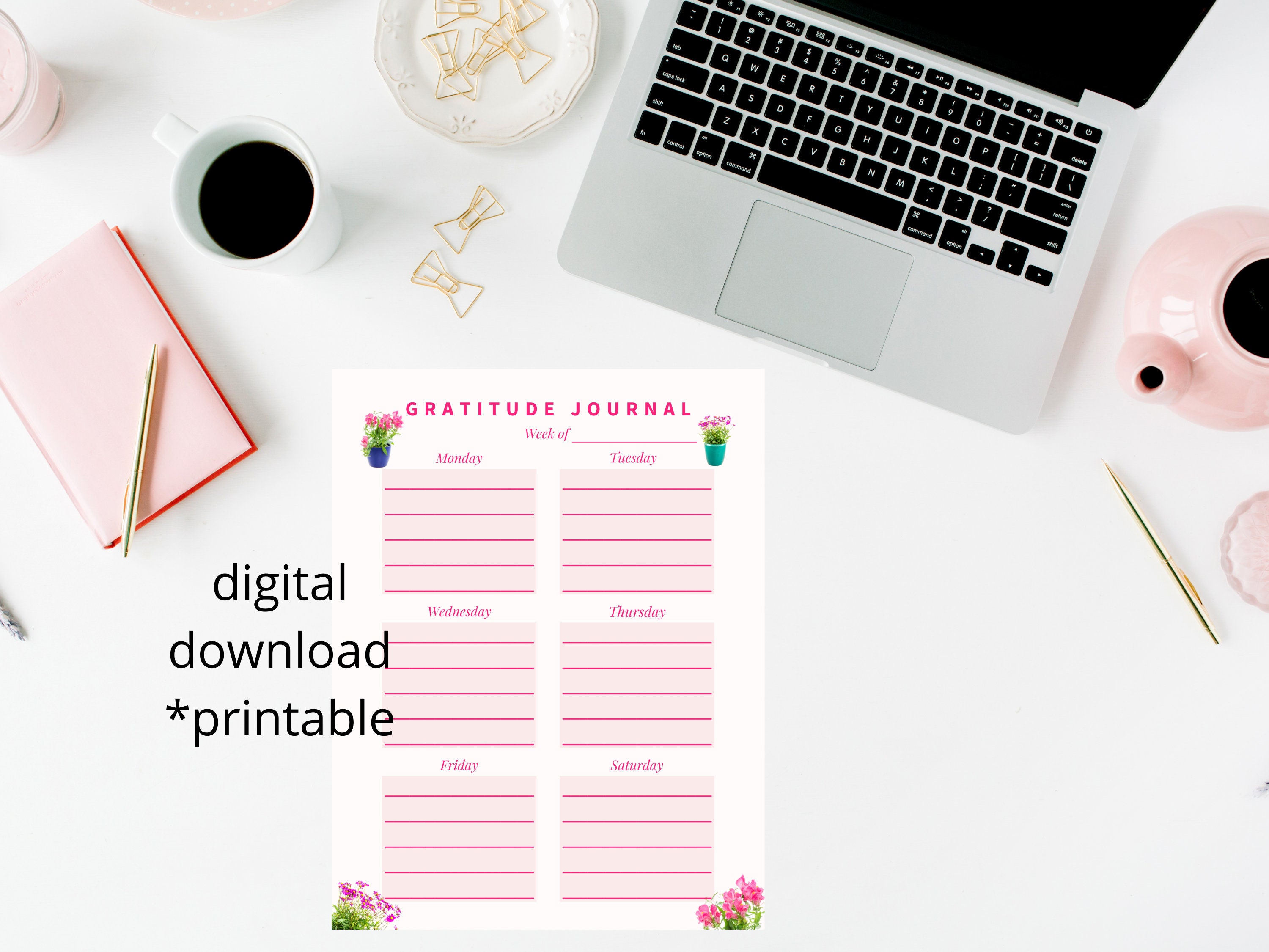 Gratitude Journal Weekly Printable, Gratitude Sheet, Daily Gratitude ...