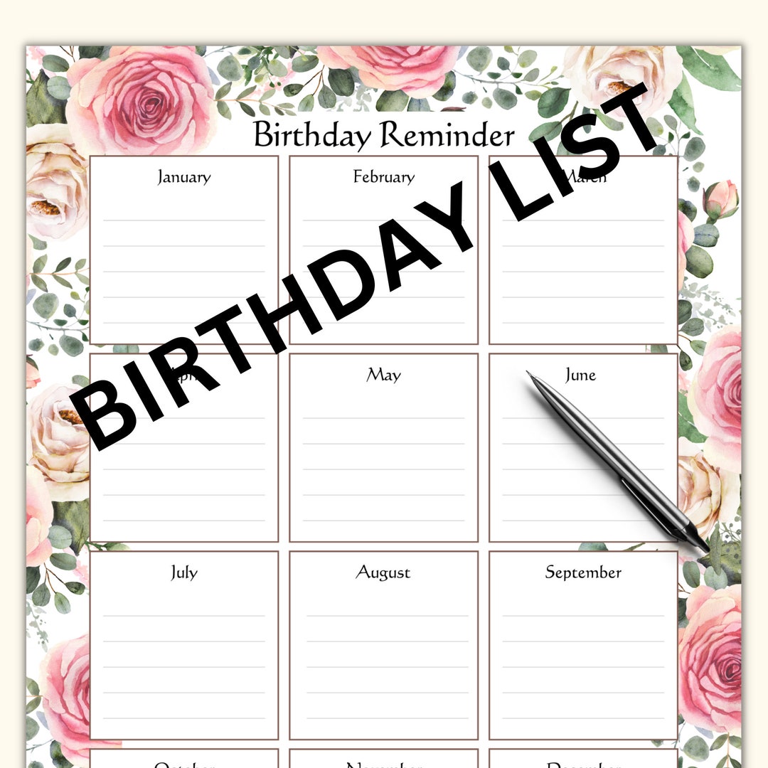 Birthday Tracker, Birthday Reminder, Reminder of Birthday, Birthday ...