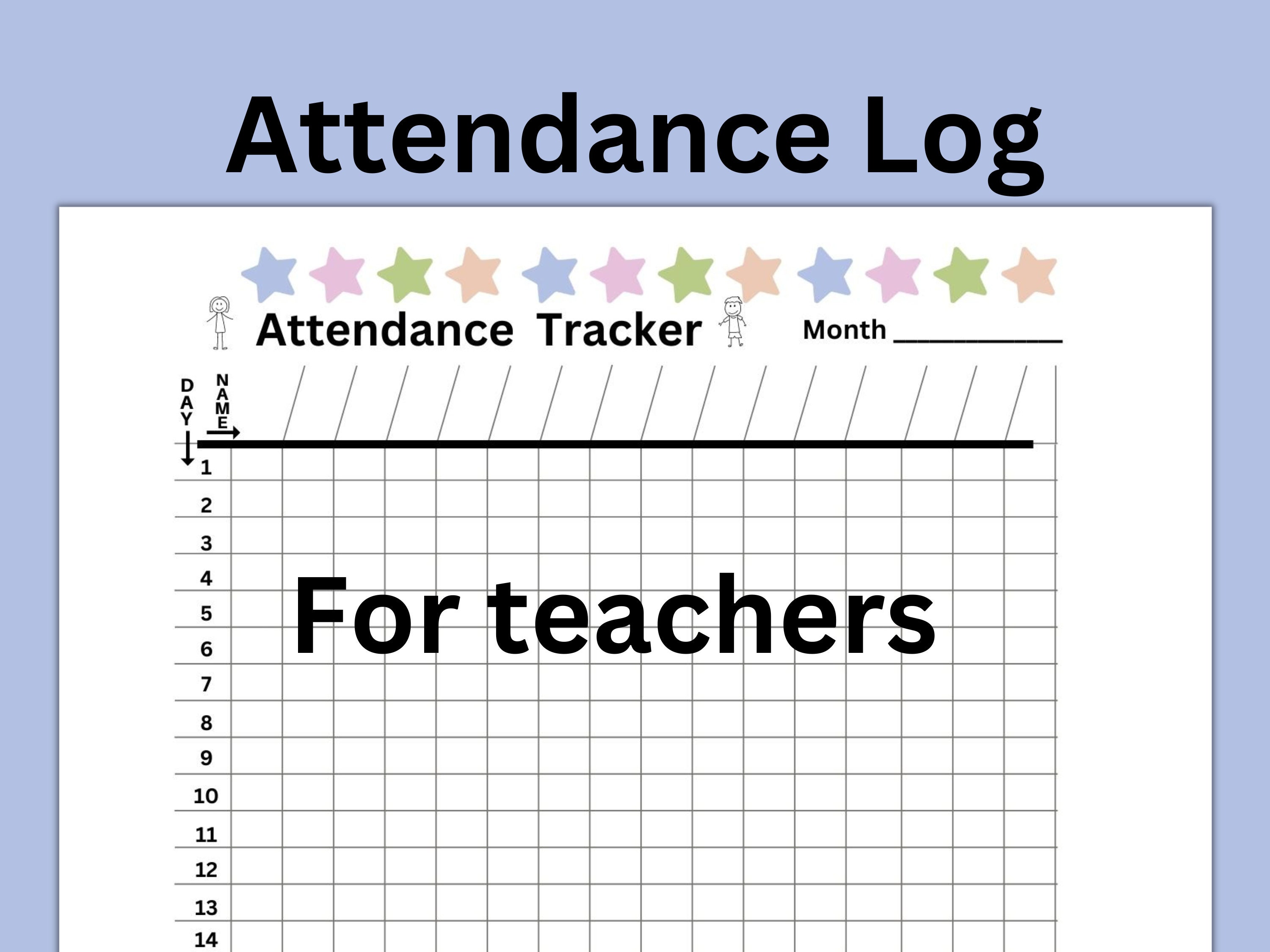 Attendance Sheet, Attendance Tracker, Attendance Record, Attendance Log ...