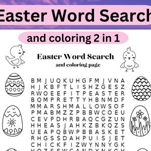 Easter Egg Coloring Page, Easter Word Seach, Easter Kids Activity ...