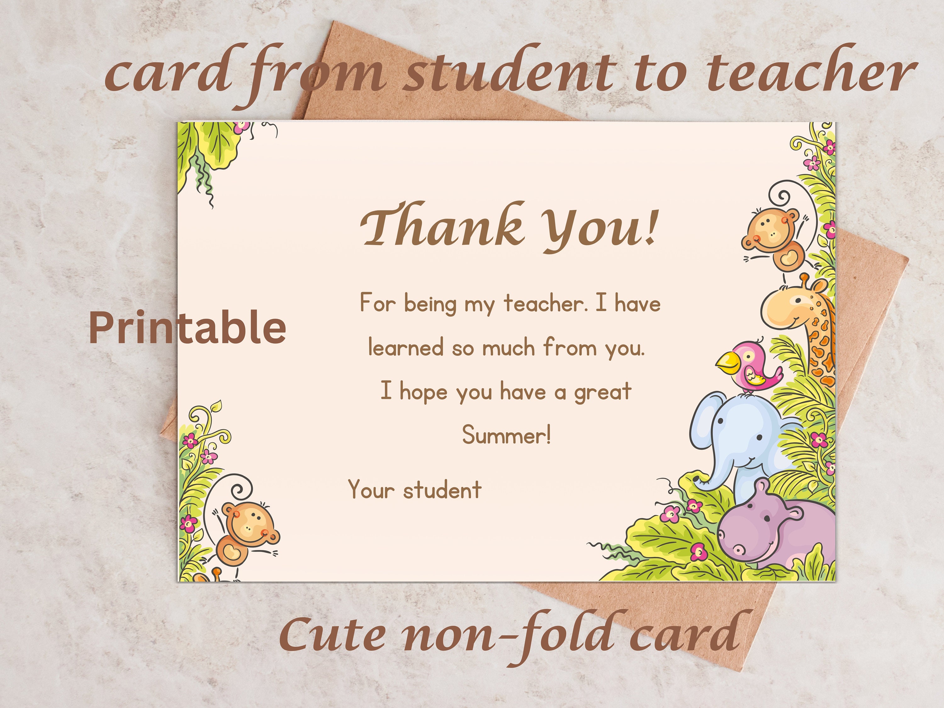 Teacher Appreciation, Card From Student, Thank You Vcard From Student ...