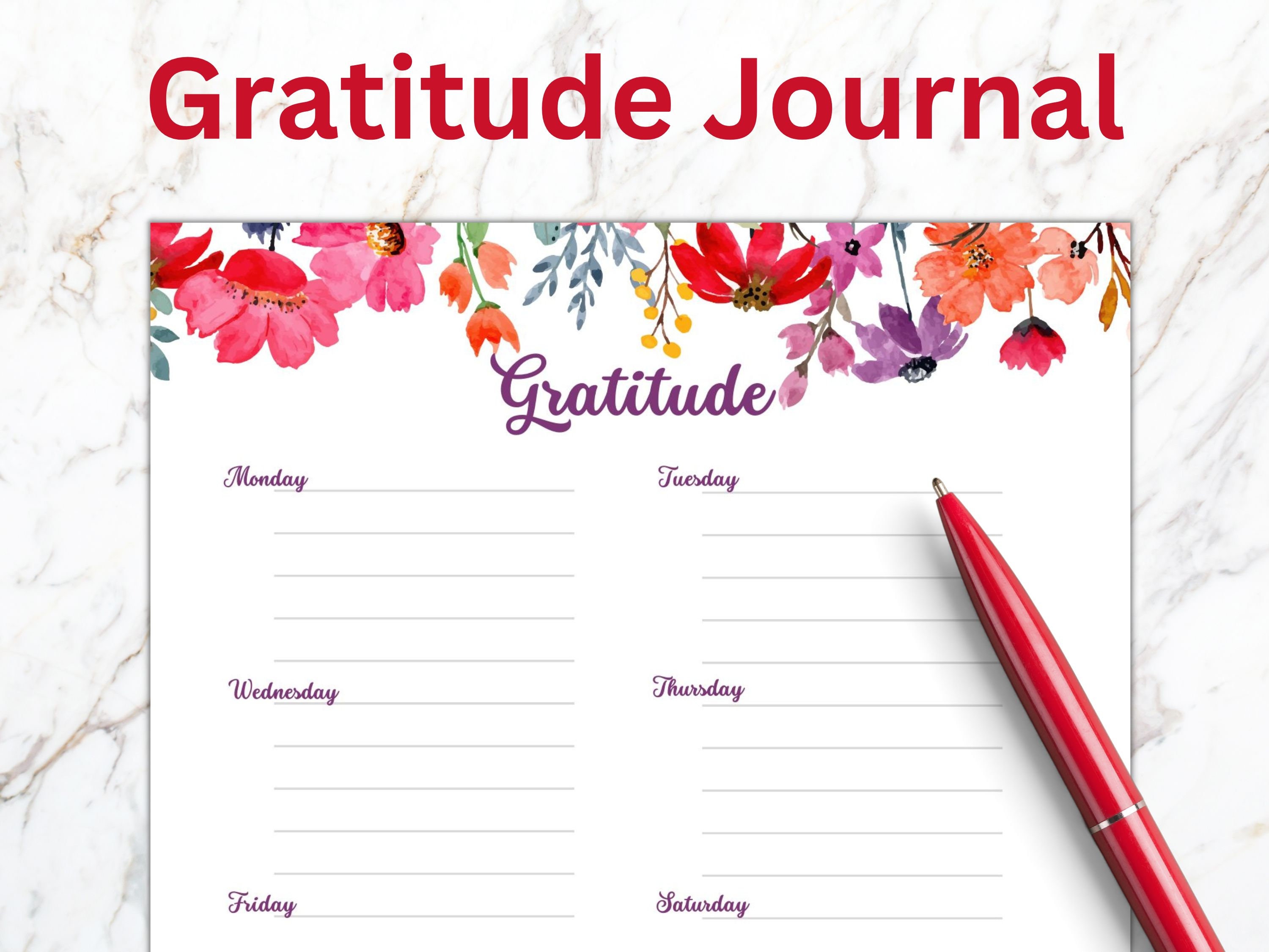 Cute Gratitude Journal Page, Gratitude Journal, Printable Gratitude ...