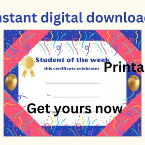 Student of the Week Certificate, Student Certificate, Kid of the Week ...