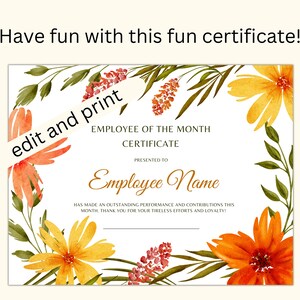 Employee of the Month Template, Employee of the Month, Employee of the ...