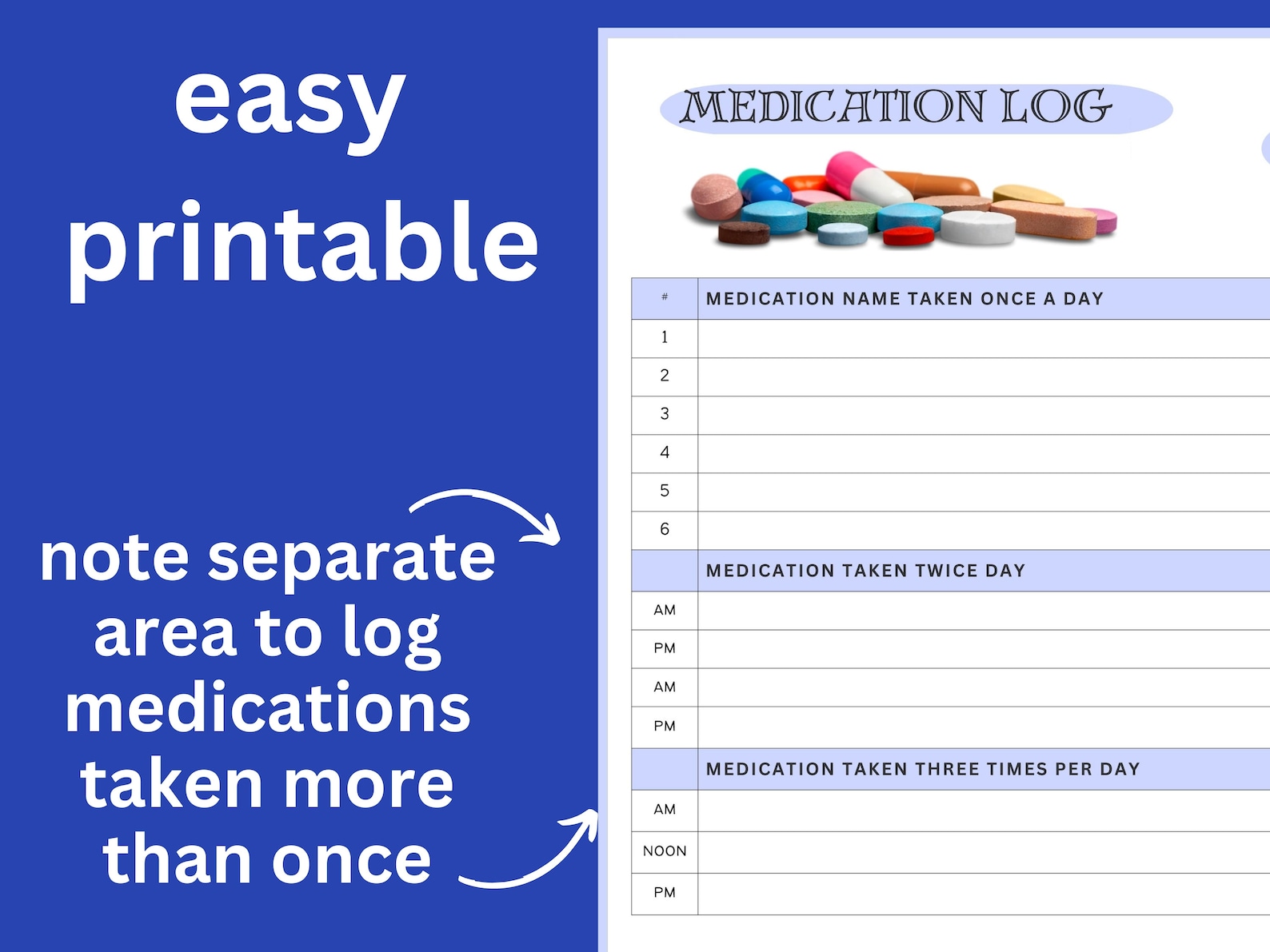 Medication Tracker, Medication Log Printable, Medication Chart ...