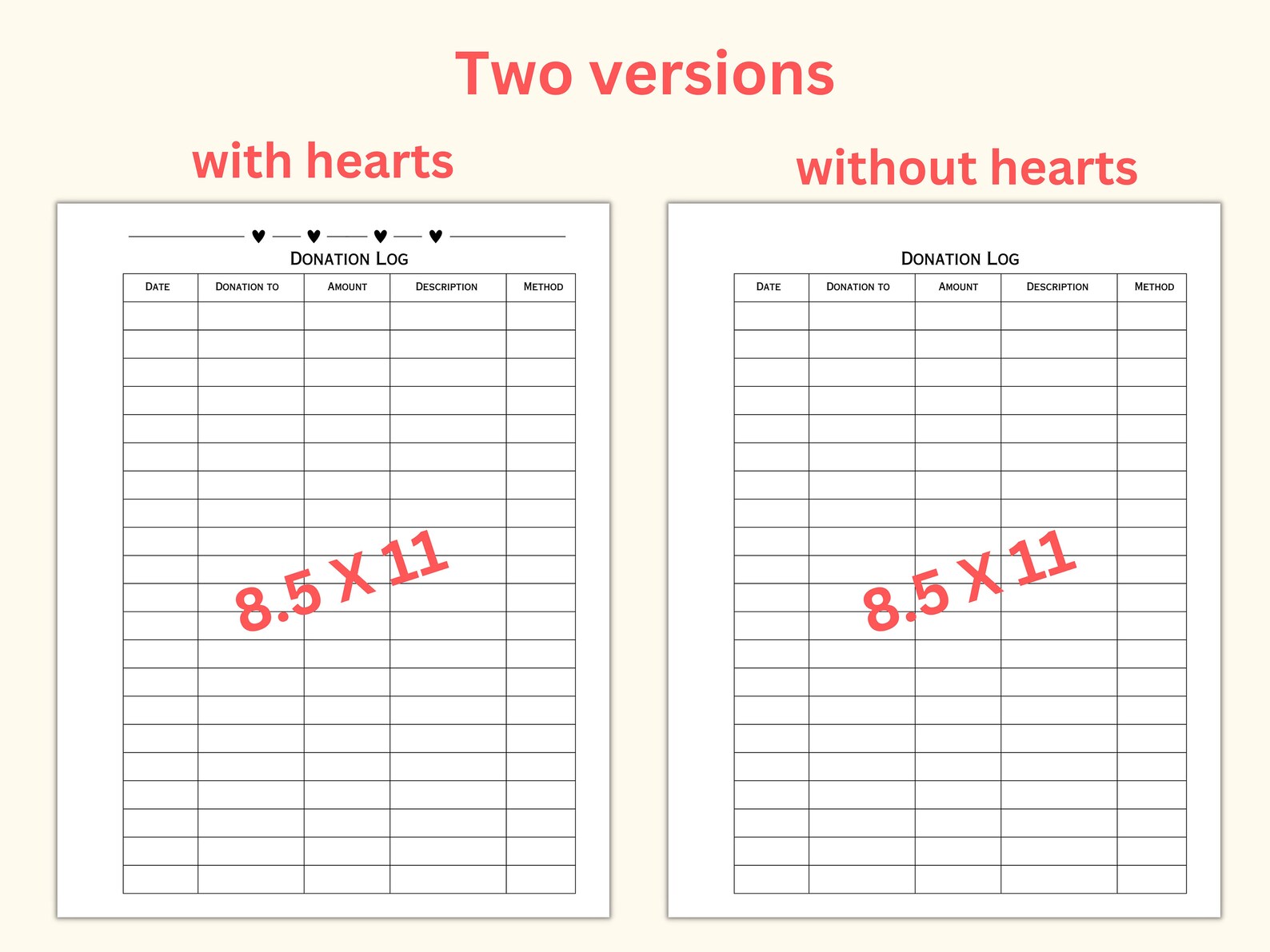 Donation Log, Donation Tracker, Tithe Log, Tithe Tracker, Offering ...