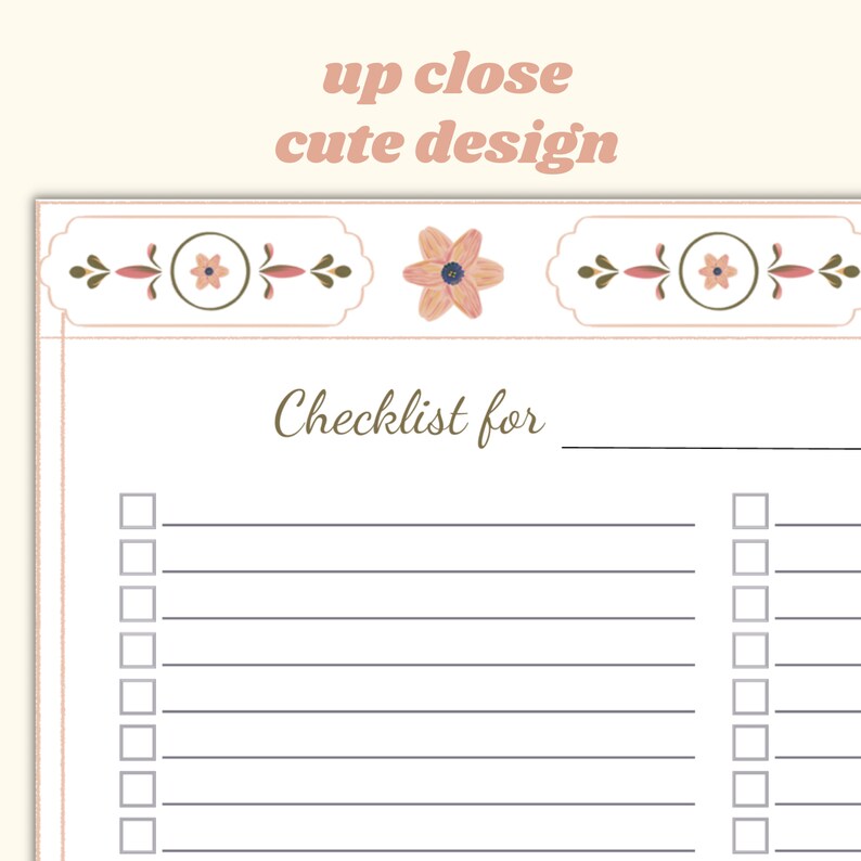 Checklist, DIY Checklist, All Purpose Checklist, Multiple Purpose ...