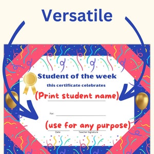 Student of the Week Certificate, Student Certificate, Kid of the Week ...
