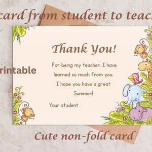 Teacher Appreciation, Card From Student, Thank You Vcard From Student ...