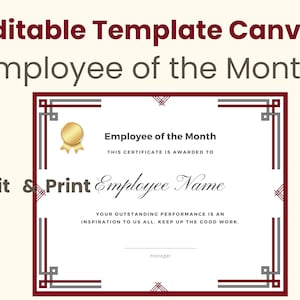 Employee of the Month Template, Employee of the Month, Employee of the ...