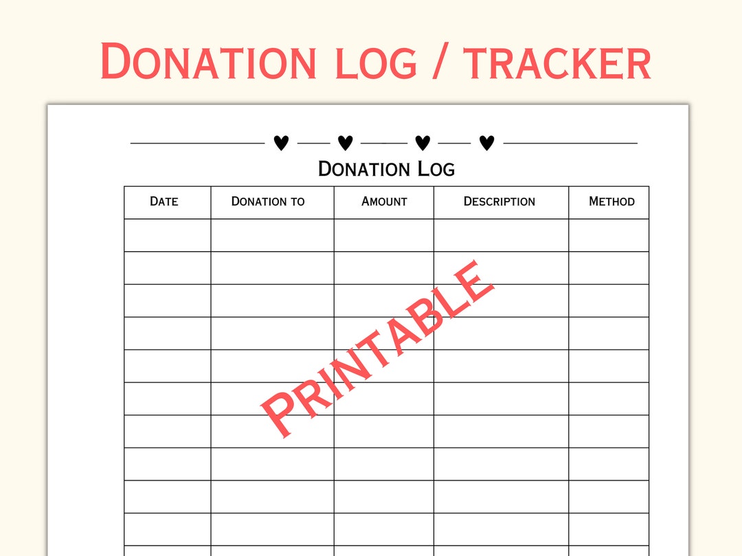 Donation Log, Donation Tracker, Tithe Log, Tithe Tracker, Offering ...