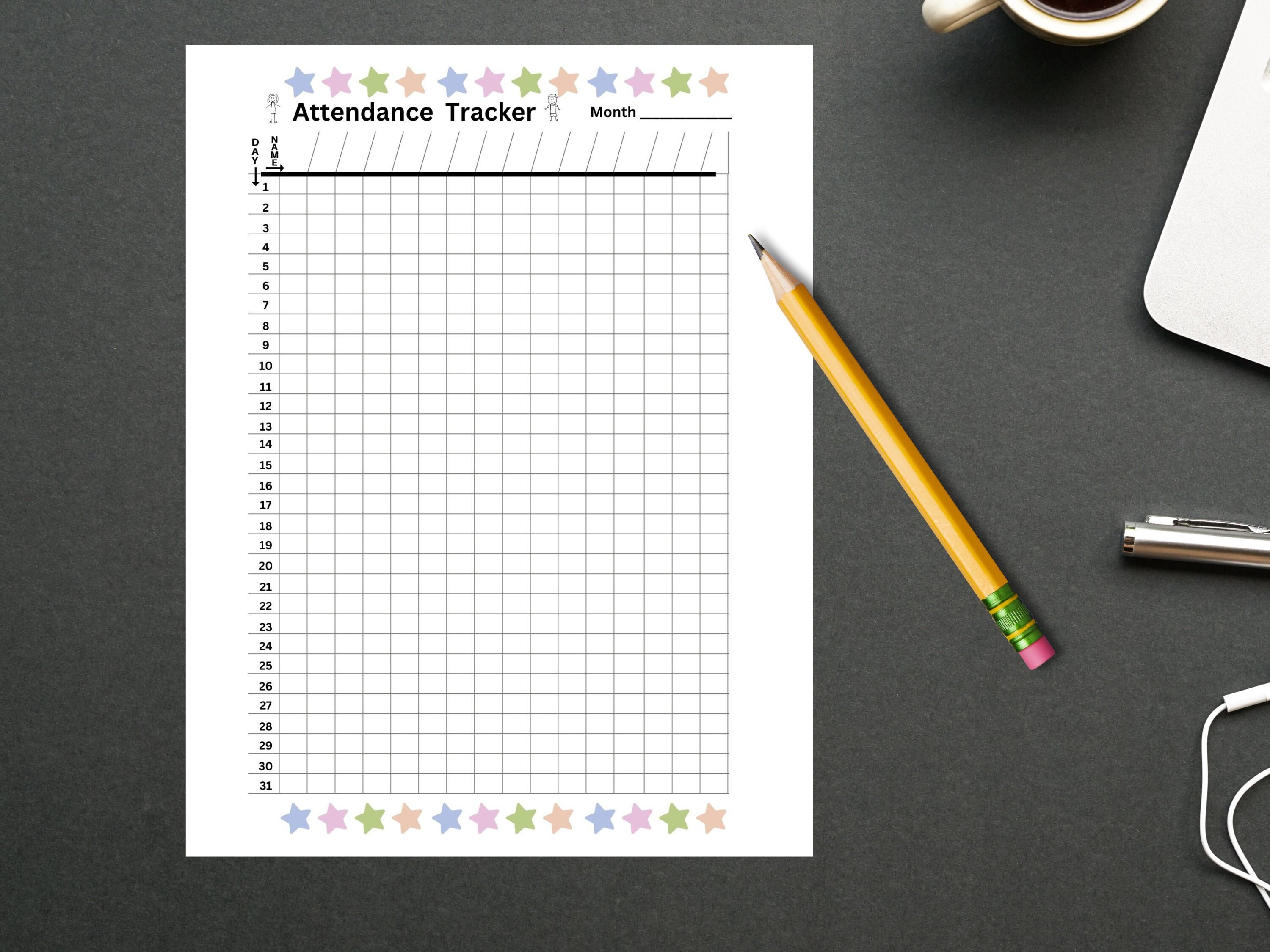 Attendance Sheet, Attendance Tracker, Attendance Record, Attendance Log ...