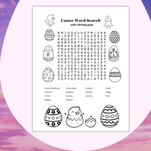 Easter Egg Coloring Page, Easter Word Seach, Easter Kids Activity ...