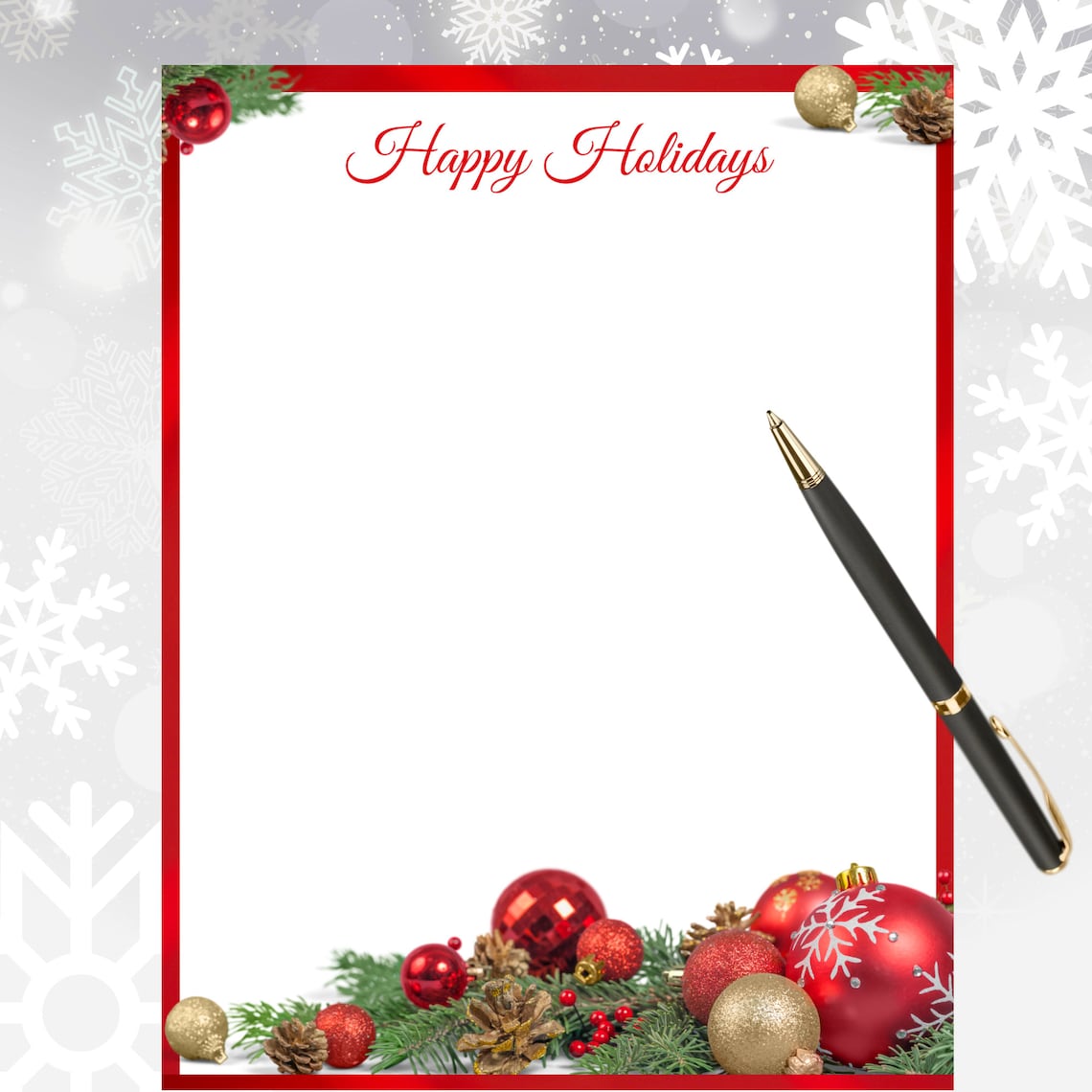 Printable Christmas Stationery, Christmas Stationery Printable ...