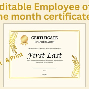 Employee of the Month Template, Employee of the Month, Employee of the ...
