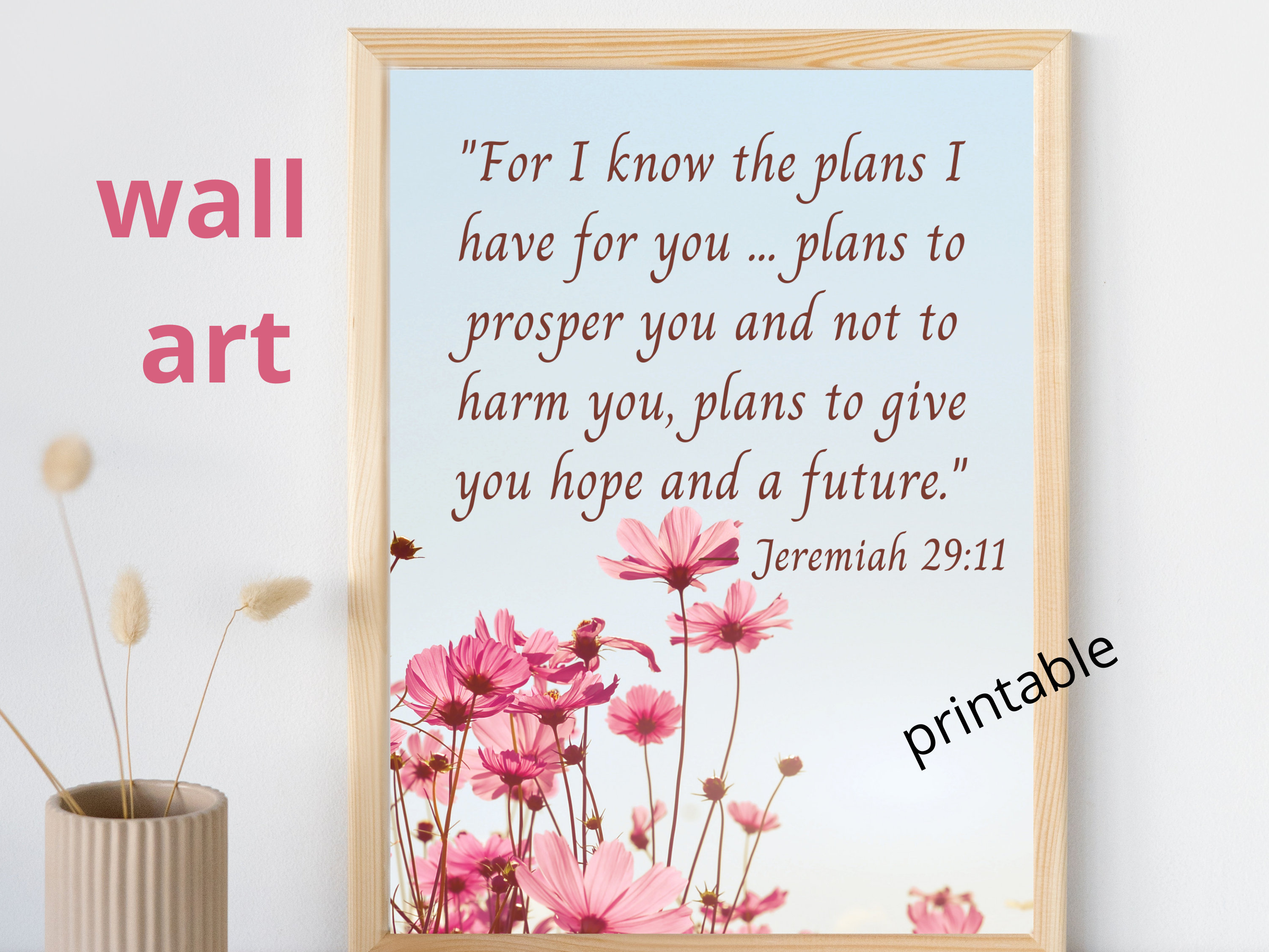 Jeremiah 29:11 Wall Art, Bible Verse Wall Art Printable, Bible ...