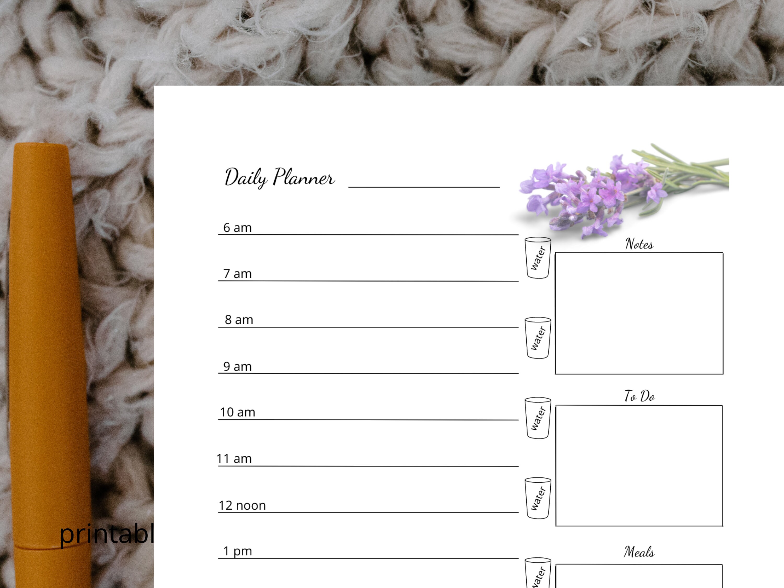 One Page Daily Planner, Agenda Daily Planner, Printable Daily Planner ...