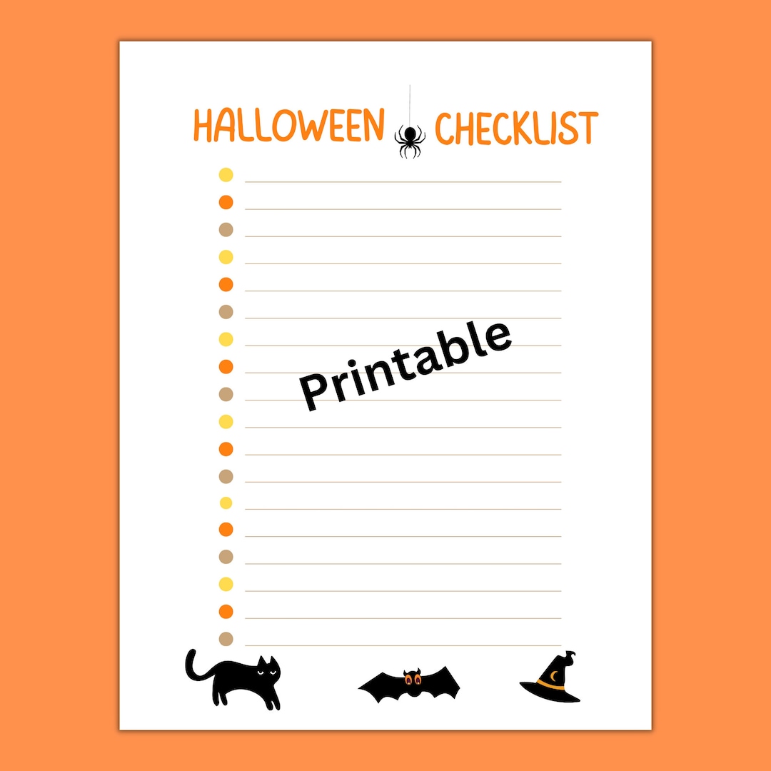 Halloween Checklist, Checklist Halloween, Checklist DIY Halloween ...