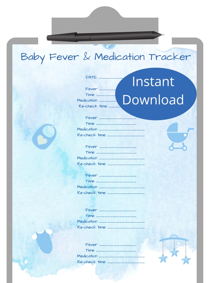 Medication Tracker, Baby Medication Tracker Printable, Fever and ...