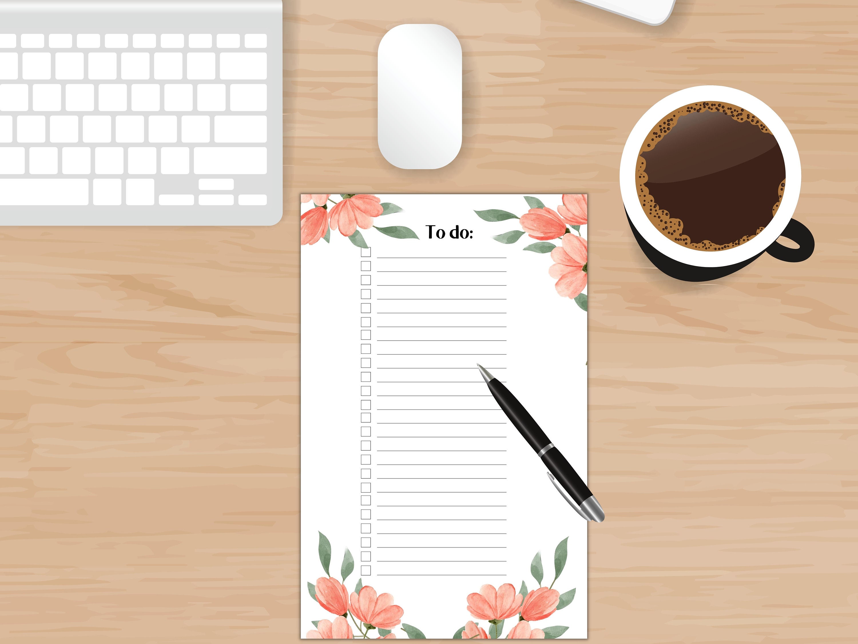 To Do List Half Page, to Do List, to Do List 2 per Page, Pretty to Do ...