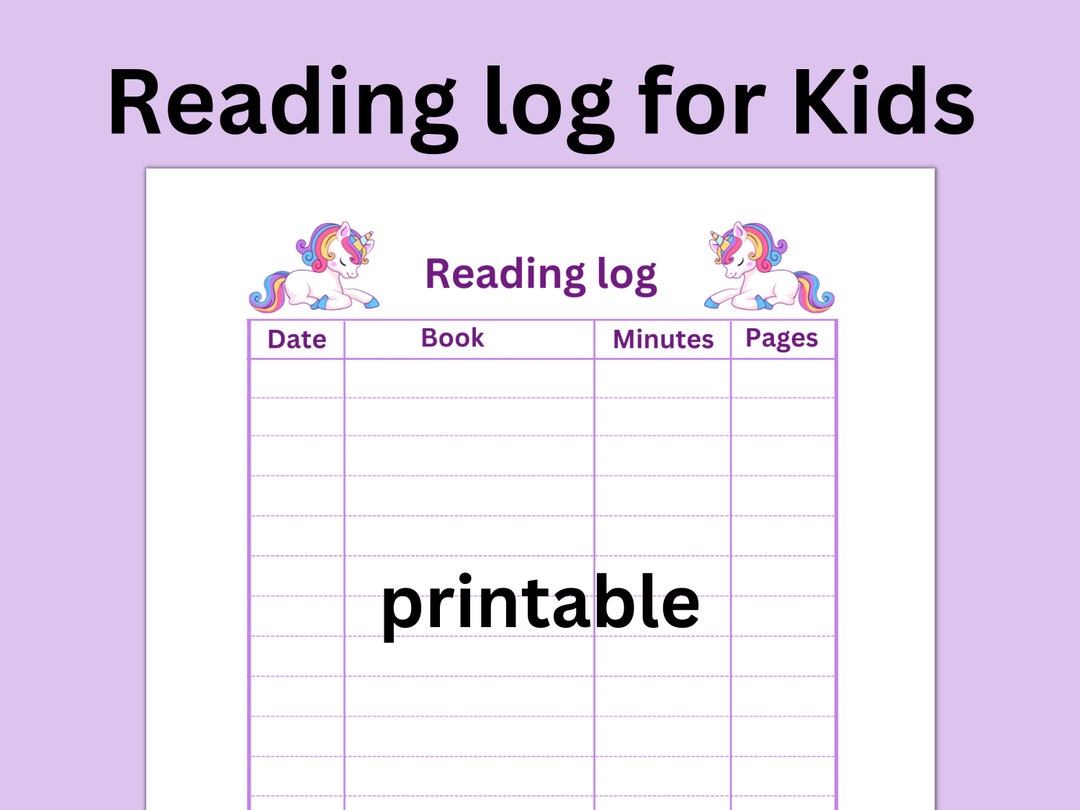 Reading Log for Kids, Kid Reading Log, Reading Time Log, Book Log for ...